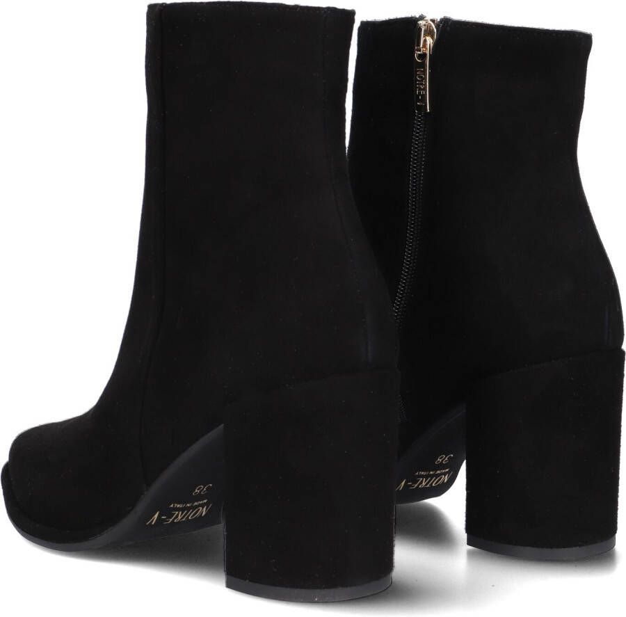 Notre-V 67034 Enkellaarsjes Enkelboots met rits Dames Zwart - Schoenen.nl