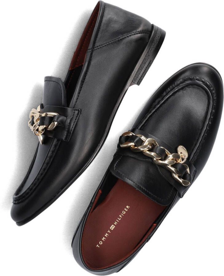 Tommy Hilfiger Zwarte Leren Loafers voor Vrouwen Black Dames - Schoenen.nl