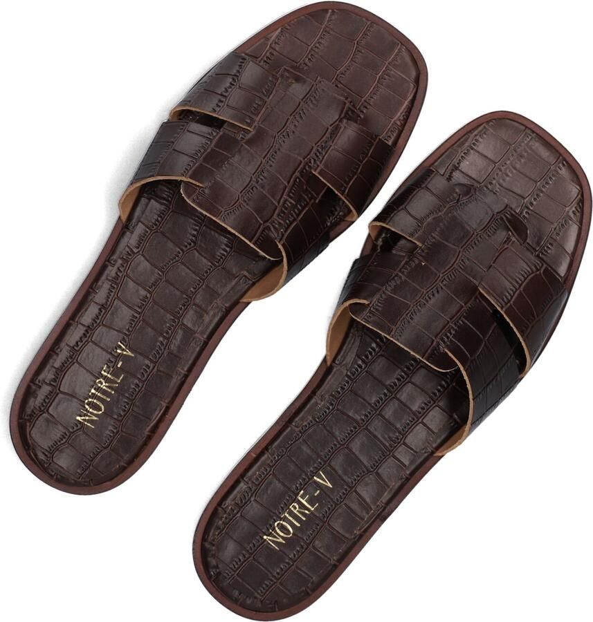 NOTRE-V Bruine Slippers Nv-1005 - Schoenen.nl