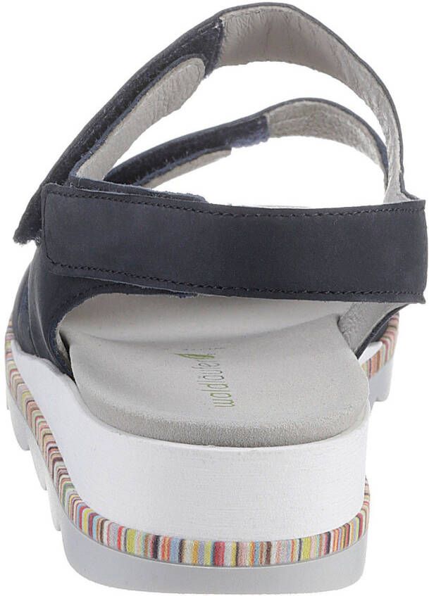 Waldläufer Sandalen K-NELLY zomerschoen sandaal wig hak met kleurrijke rand k-breedte - Schoenen.nl