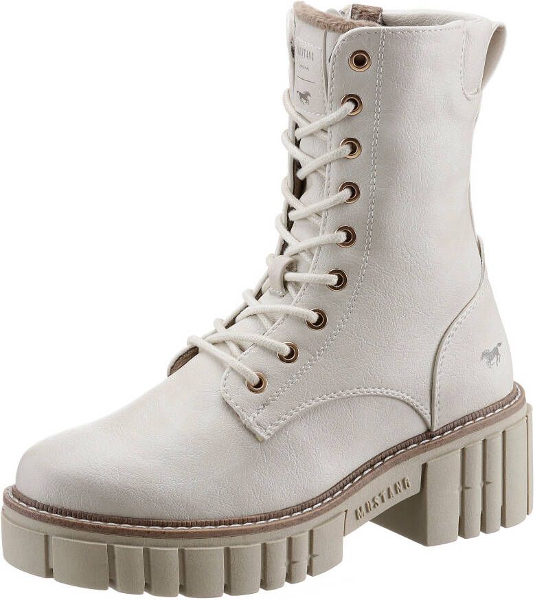 Mustang Shoes Veterschoenen hakken veterschoenen met sterke profielzool ...