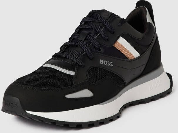 Hugo Boss Sportieve zwarte sneakers met kenmerkende merkstreep Black ...