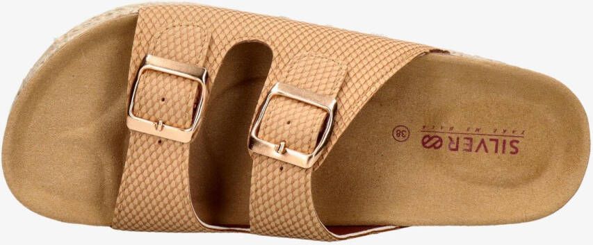 Silver Clono Beige Slippers Dames - Schoenen.nl