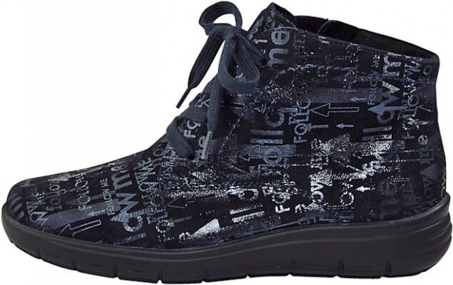 Vamos Hoge veterschoen met shockabsorber Donkerblauw - Schoenen.nl