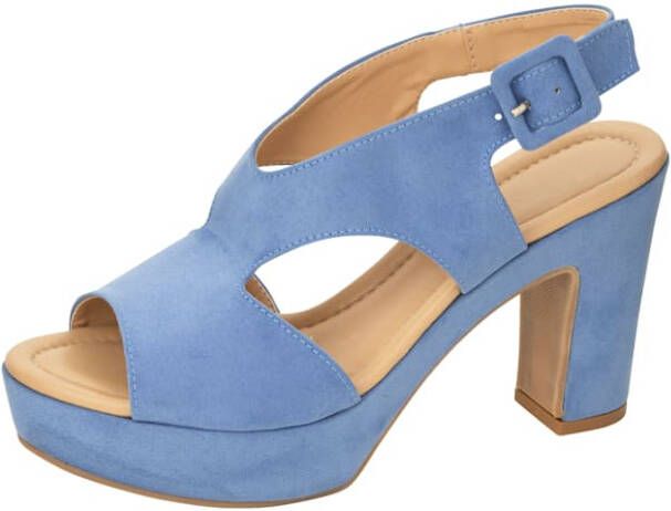 Studio W Sandaaltje met trendy cut outs Blauw - Schoenen.nl
