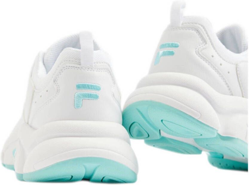 Fila Witte chunky sneaker turqoise zool - Schoenen.nl