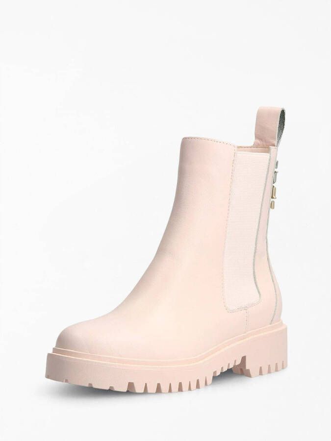 GUESS Oakess leren chelsea boots crème off white - Schoenen.nl