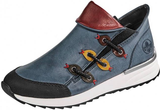 Rieker Instapper in harmonieuze kleuren Blauw - Schoenen.nl