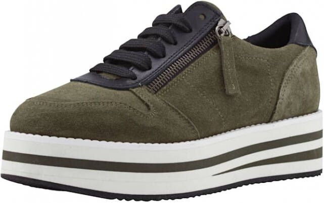 WENZ Sneaker met vetersluiting Kaki Zwart - Schoenen.nl