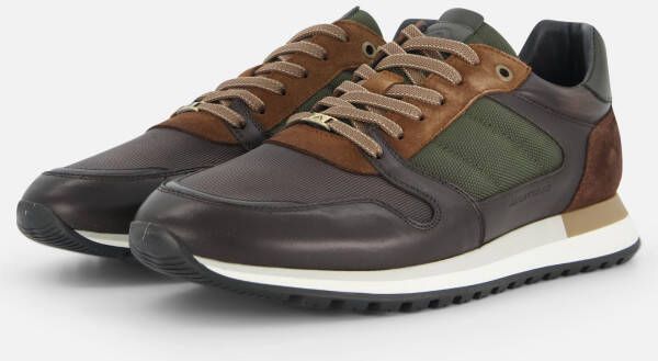 AMBITIOUS Grizz Khaki Sneakers groen Leer - Schoenen.nl