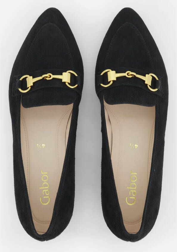 Gabor Instappers zwart Suede Dames - Schoenen.nl