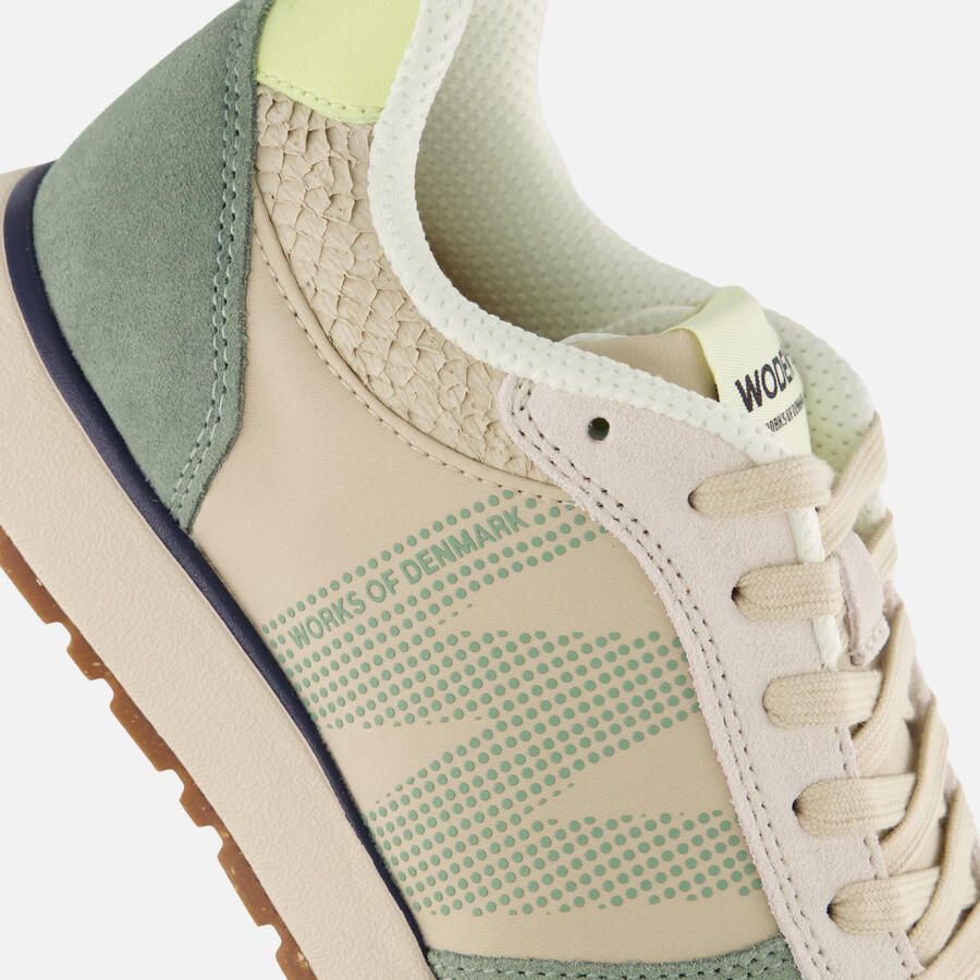 Woden Ronja Sneakers groen Leer - Schoenen.nl